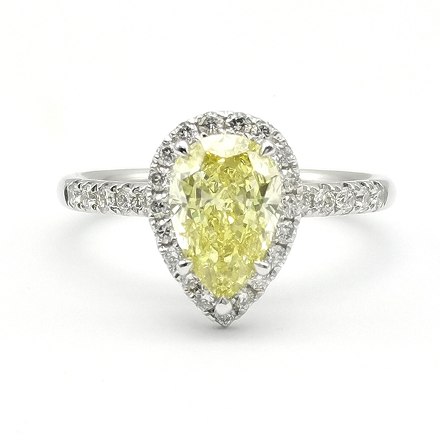 Yellow Pear Shaped Diamond Ring from China manufacturer - Zhejiang ...